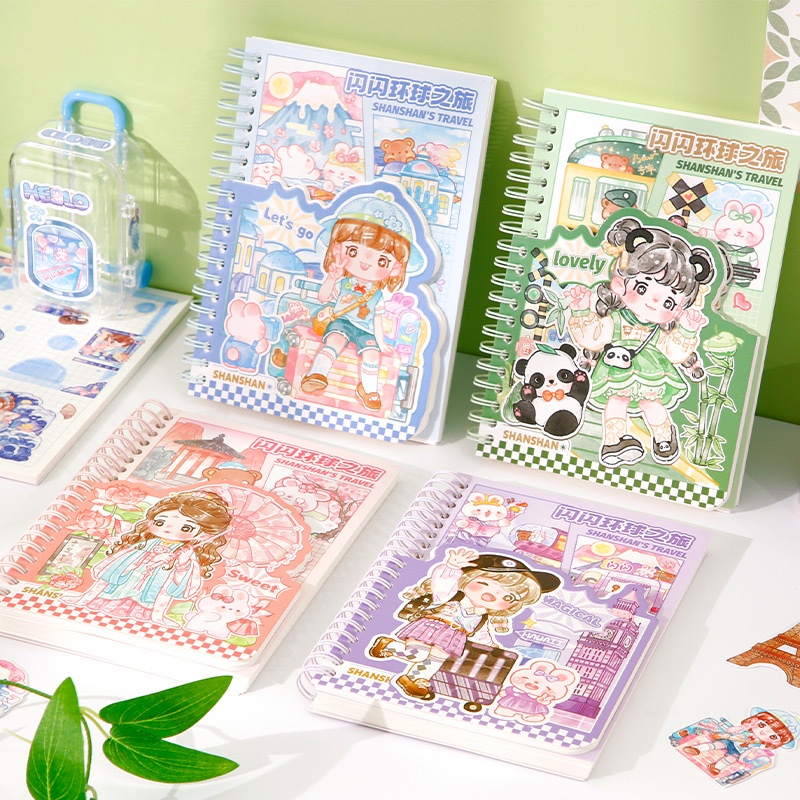 MOHAMM 80 Sheets A6 Cartoon Cute Girl Panda Paper Notebook Creative ...