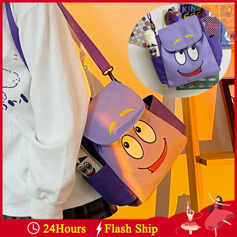 Dora The Explorer Canvas School Bag For Kids Girls Boys Children Purple ...