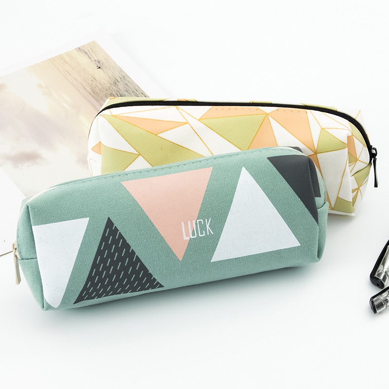 1 Pcs Simplified Geometry Triangle Block Series Student Pencil Bag ...