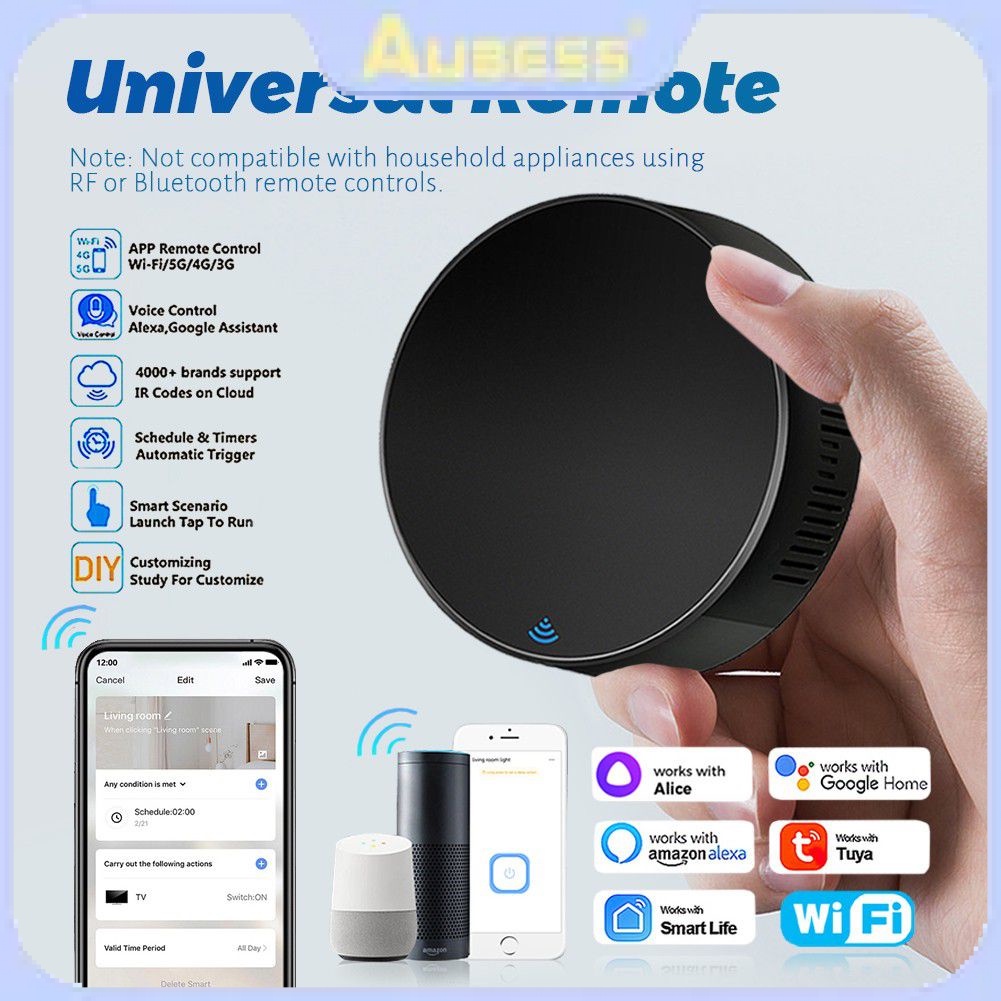 Tuya Alexa Diy Smart Voice Control Wi-fi Infrared Ir Remote Works With ...