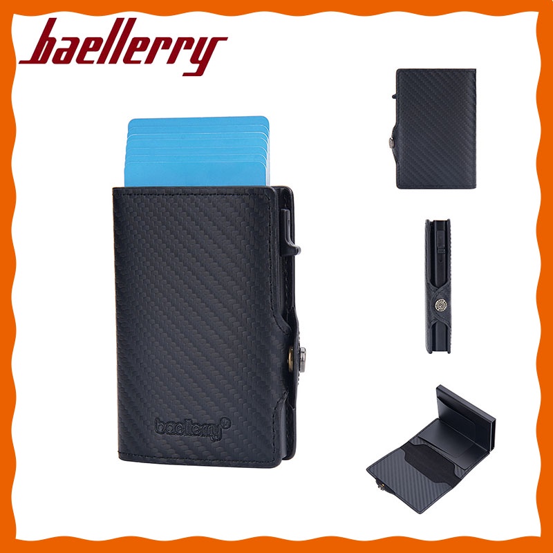 Baellerry New RFID Card Wallet Buckle Cross-Border Carbon Fiber Card ...