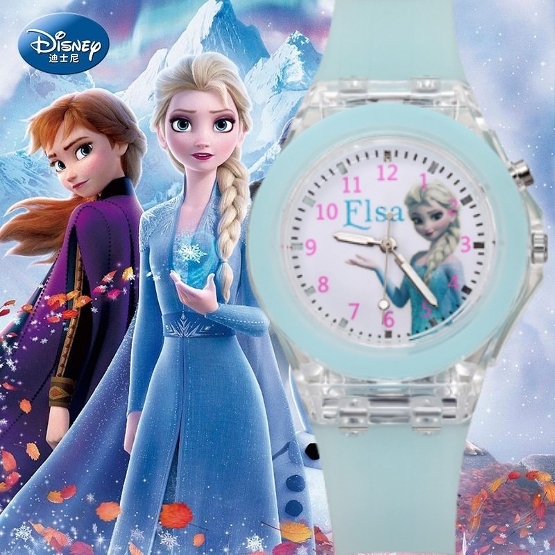 Frozen Elsa Led Light Watch for Kids Girls Hello Kitty Silicone Strap ...