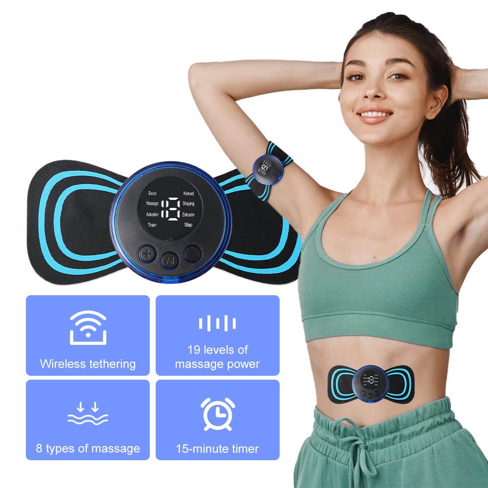 Salorie EMS Cervical Massage Stickers USB Rechargeable Stimulator Neck ...