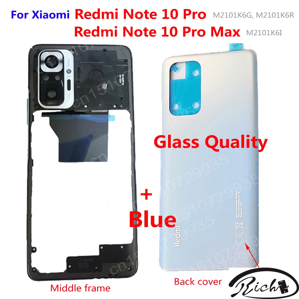 Original Back Glass Housing For Xiaomi Redmi Note 10 Pro Cover Back ...