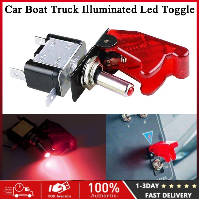 Auto Car Boat Truck Illuminated Led Toggle Switch With Safety Aircraft ...