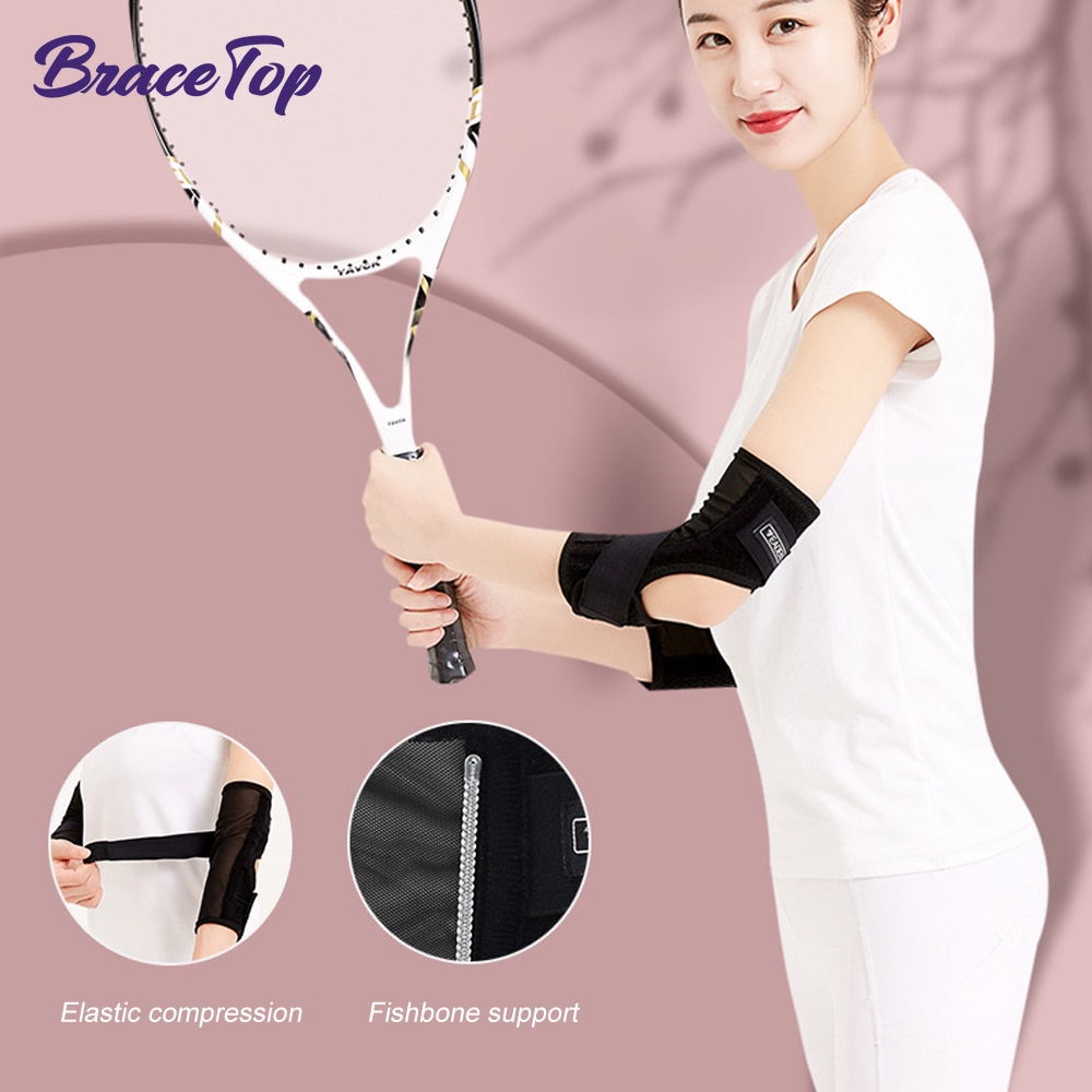 BraceTop 1 Pcs Elbow Brace with Spring Stabilizer Elbow Support For ...