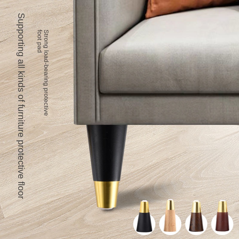 Copper Cover Solid Wood Sofa Legs Coffee Table Support Legs TV Cabinet ...