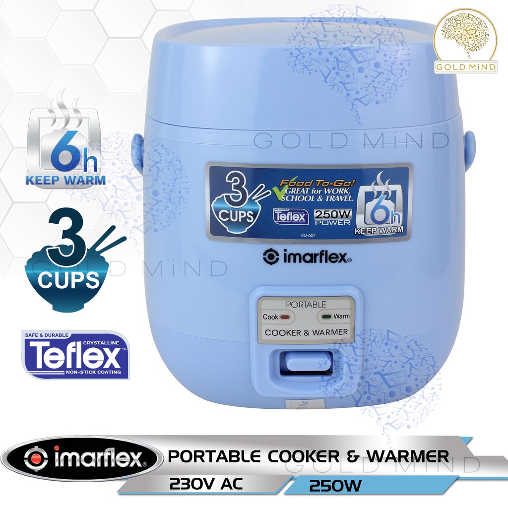 Imarflex Rice Cooker Teflex 3 cups Portable Cooker and Warmer Teflex ...