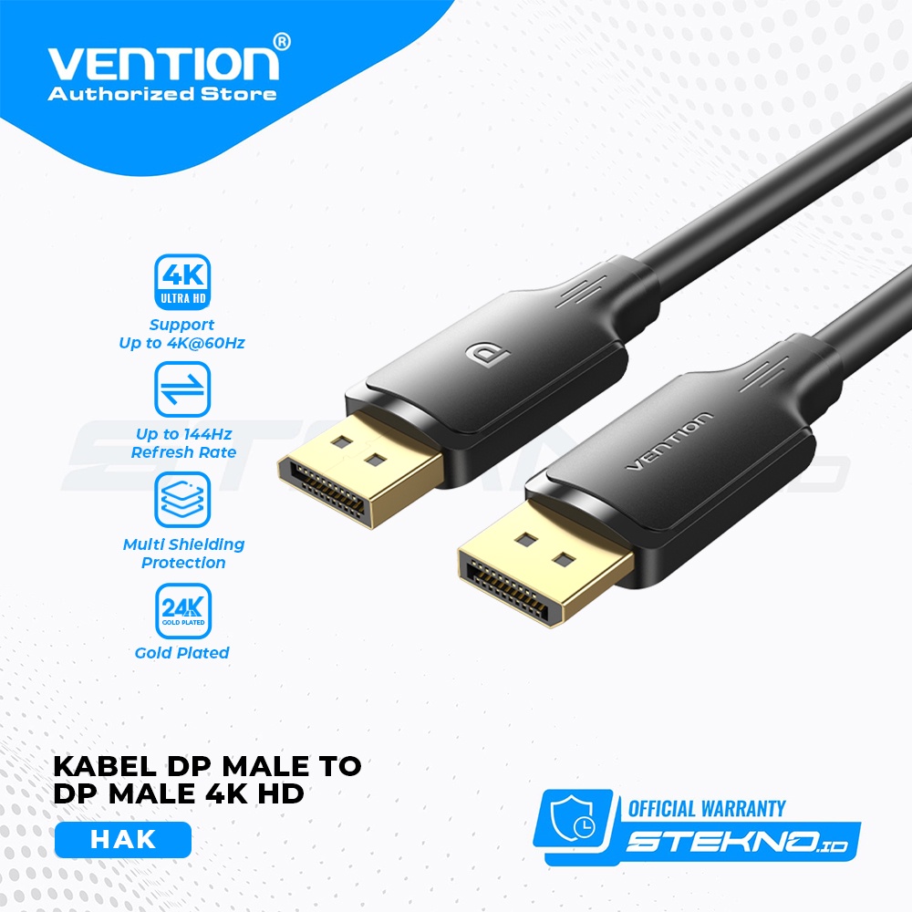 Vention DisplayPort Male to Male 4K HD Cable Black | Shopee Philippines