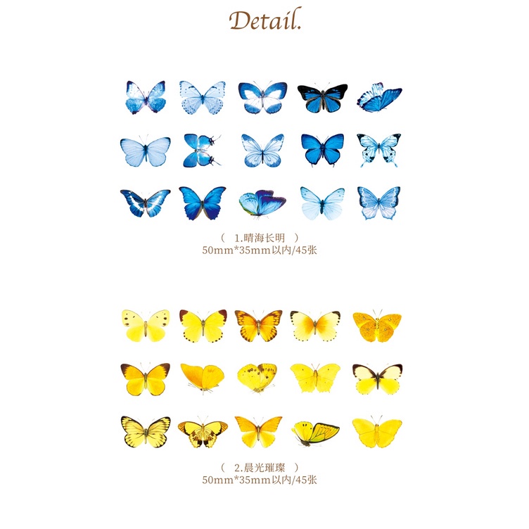 ENWEI 45 Pcs [Butterfly Shadow Specimen Series] Vintage Journal ...