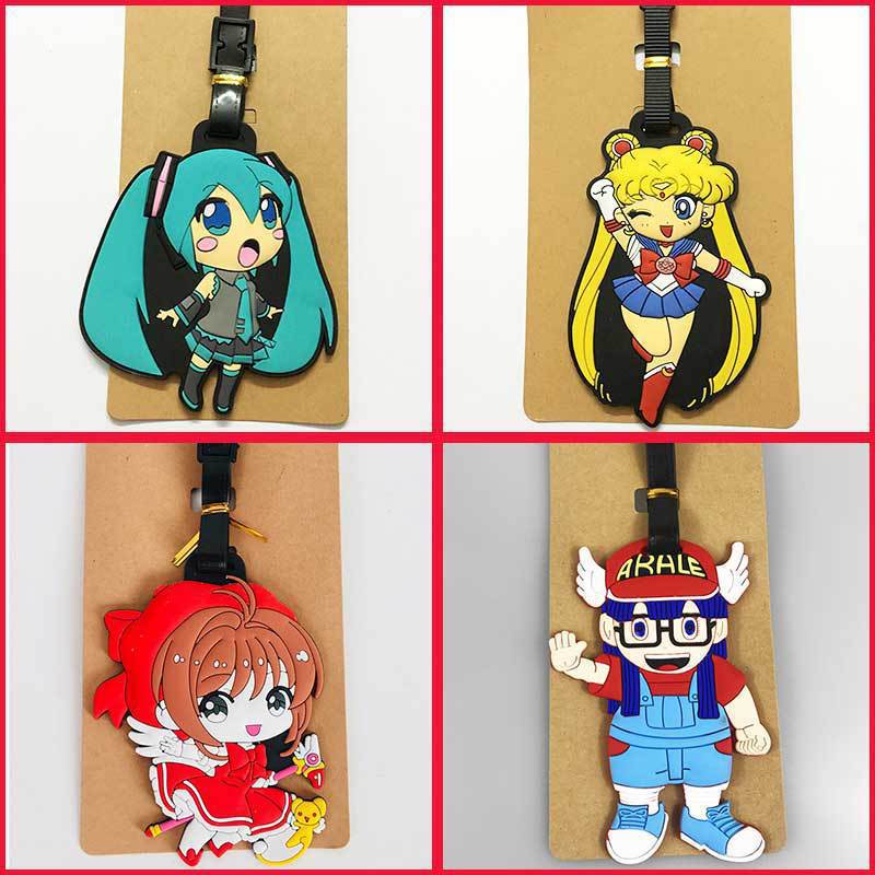 Hatsune Miku Sailor Moon Luggage Tag Sign Cartoon Creative Silicone Tag ...