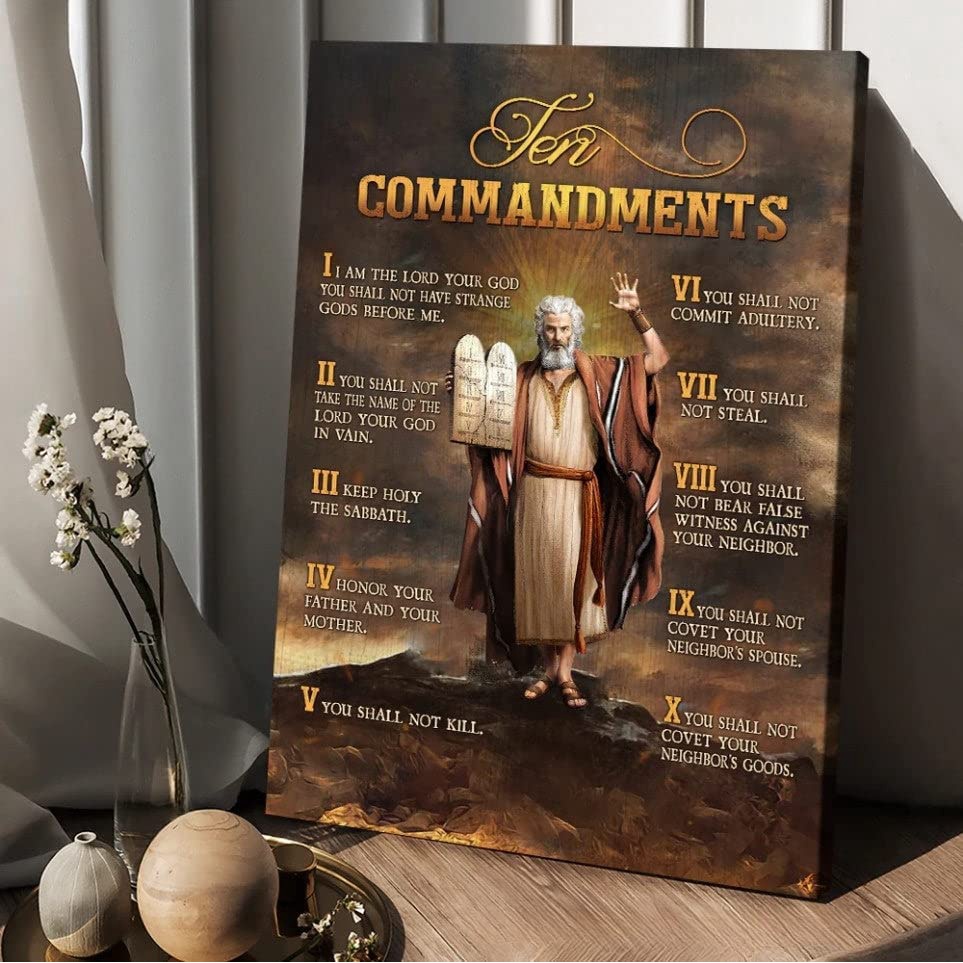 Ten Commandments Of God Matte Canvas Poster Wall Art Canvas Decor ...