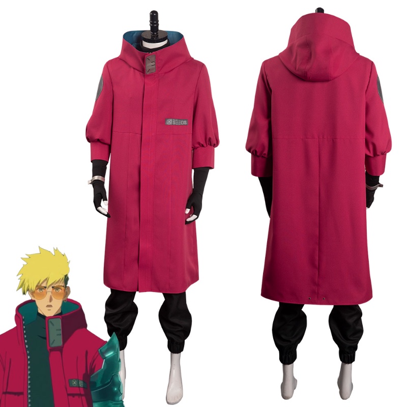 Anime Trigun Vash The Stampede Cosplay Costume Red Coat Pants Fantasia ...