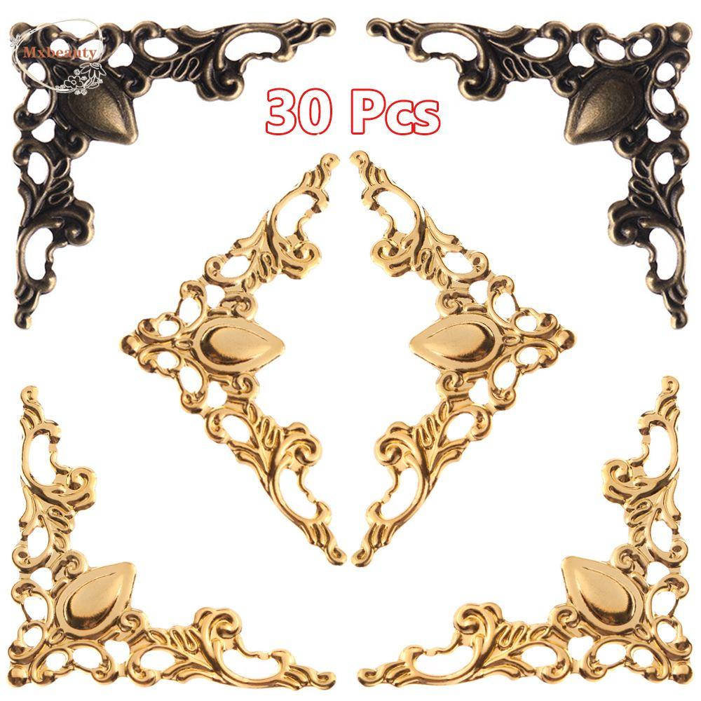 MXBEAUTY 30PCS Corner Bracket Corner Brackets for Menus Bracket Bronze ...