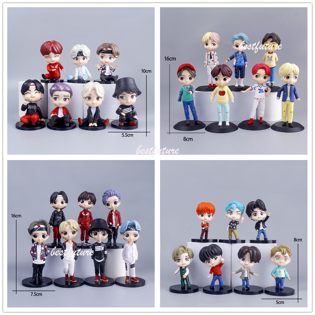 7pcs/set BTS Action Figure Q Version Bt21 Mcdonalds Figurine Kpop ...