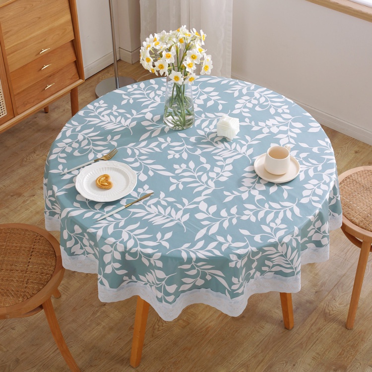PVC Round Waterproof and Oil-proof Tablecloth Living Room Coffee Table ...