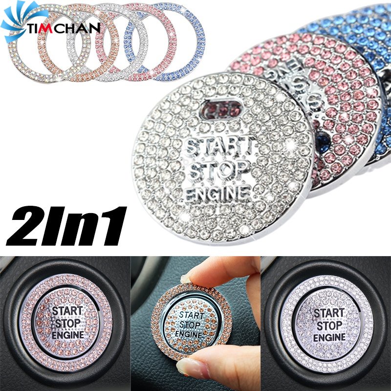 2 In1 Car Start Switch Button Stickers / Creative DIY Car One Key ...
