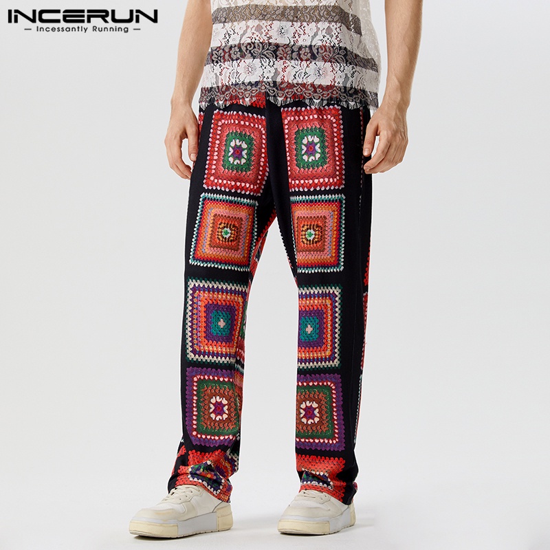 INCERUN Men's Fashion Window Plaid Pants | Shopee Philippines
