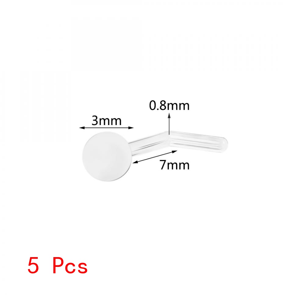 1-5Pcs Clear Acrylic Nose Septum Piercing Invisible Lip Stud Navel Ring ...