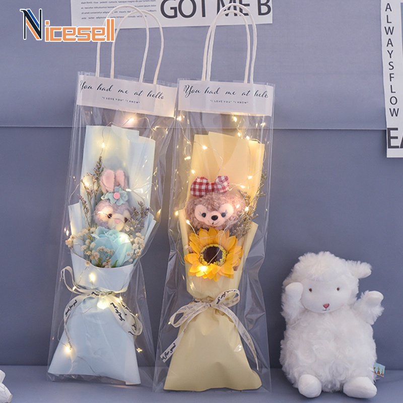 Flower Bouquet Gift Bags Ins Tulip Flower Waterproof Gift Bag ...