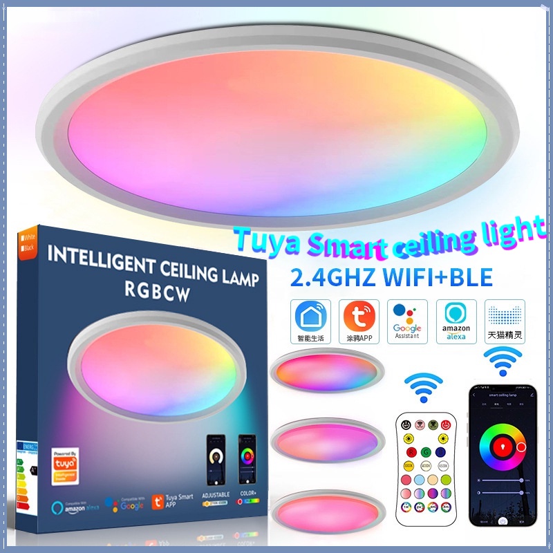 Smart TUYA Ceiling Light Living Room Wifi Bluetooth 2.4G Remote Control ...