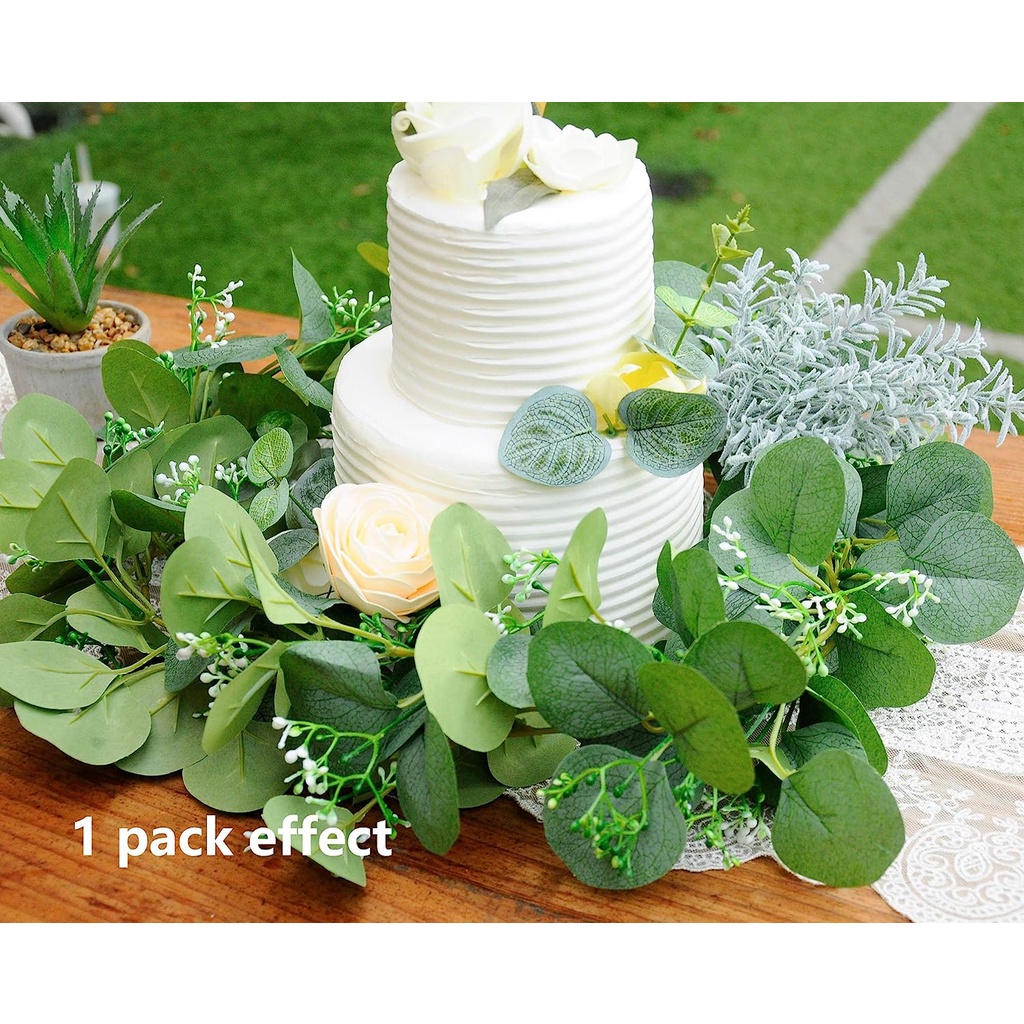 6.5ft Eucalyptus Garland with Seed,1.8 Meters Long Faux Eucalyptus ...