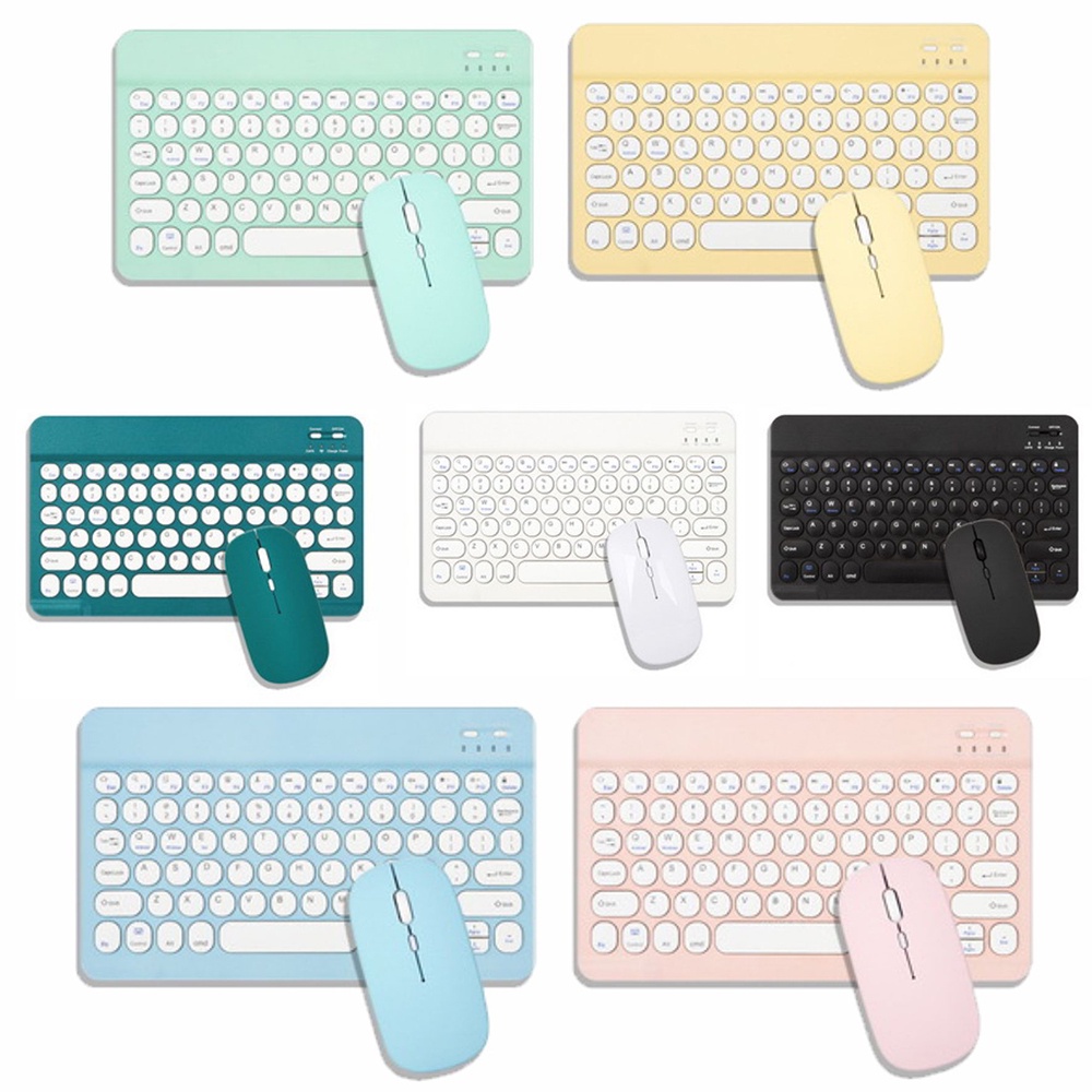 Universal Silent Wireless Keyboard Multiple Colors 10 Inch Retro Round ...