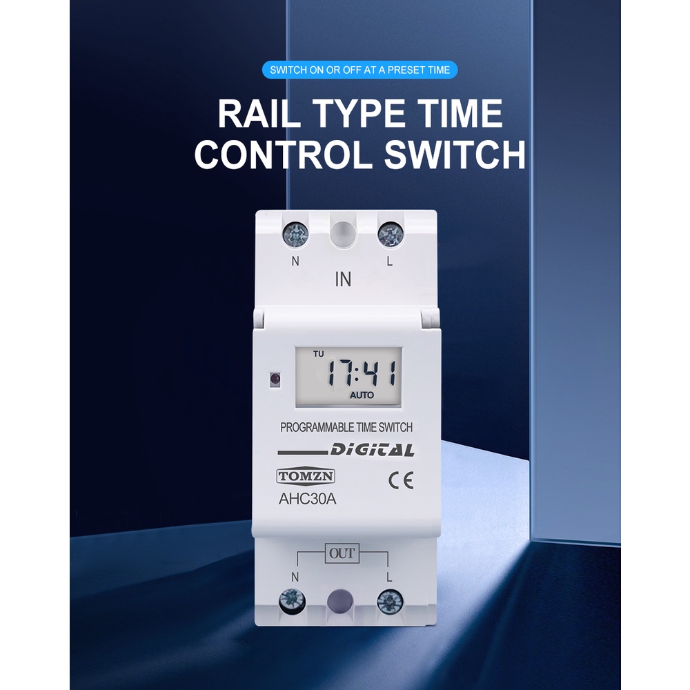 New Type Din Rail 2 Wire Weekly 7 Days Programmable Digital Time Switch Relay Timer Control Ac