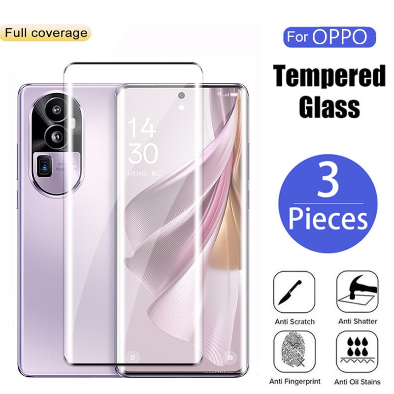 Full Cover Curved Tempered Glass For OPPO Reno 13 12 11 10 Pro Plus 5G ...