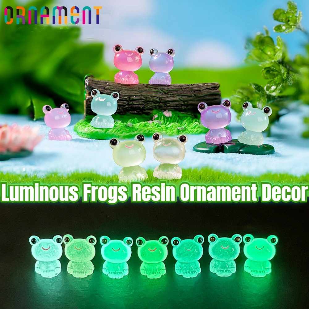 [ Featured ] Luminous Frogs Resin Ornament / Mini Figurine Micro ...