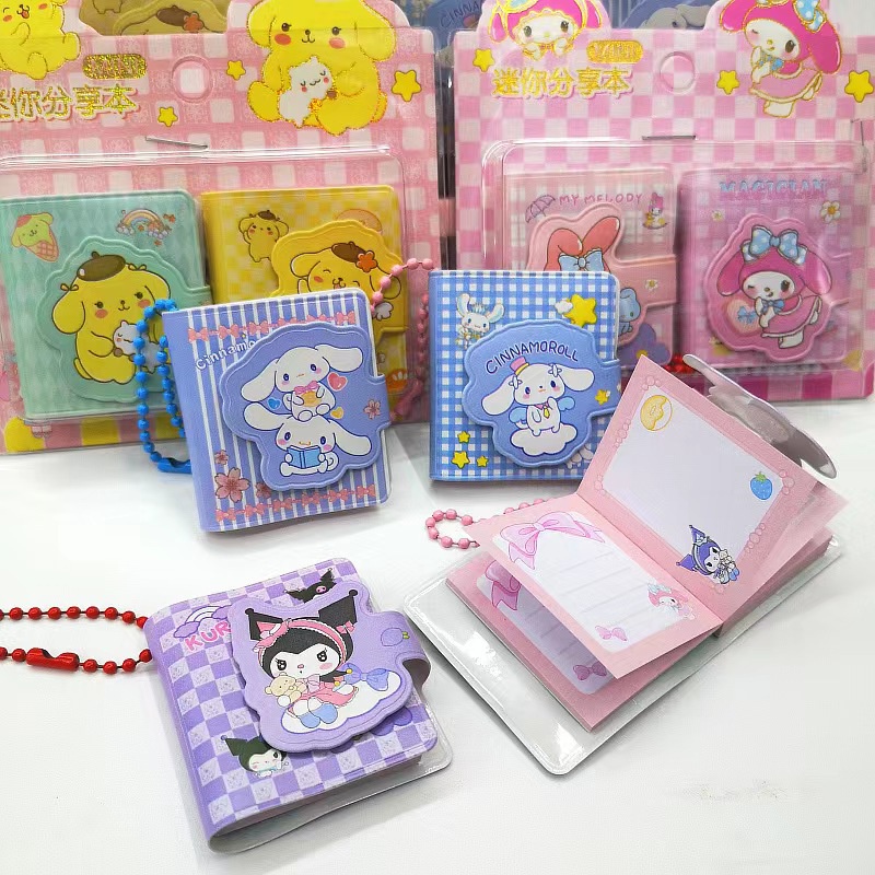 Sanrio Mini Book Keychain Portable Notebook Pendant Random Pattern Cute ...