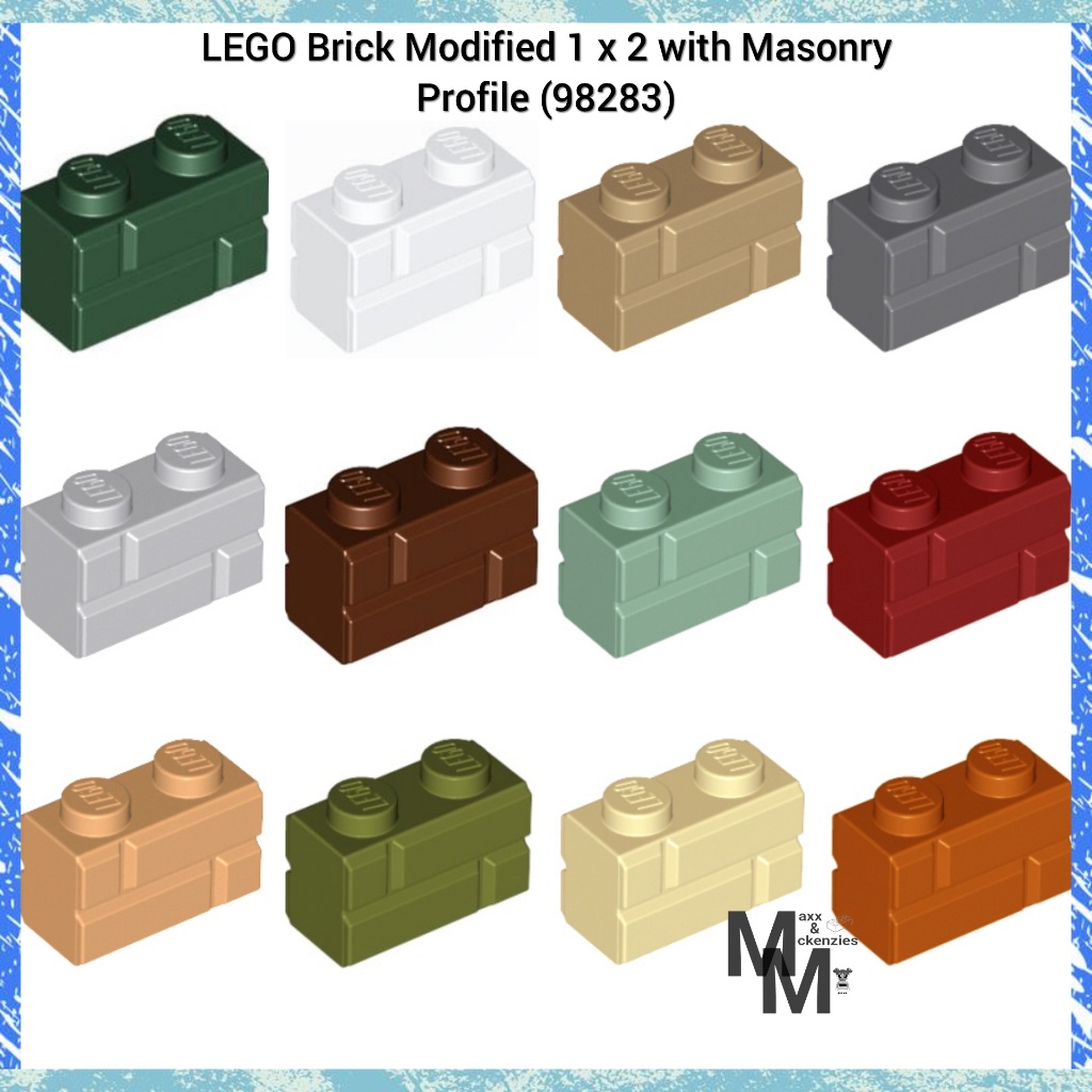 Brick, Modified 1x2 with Masonry Profile (98283) LEGO Parts | Shopee ...