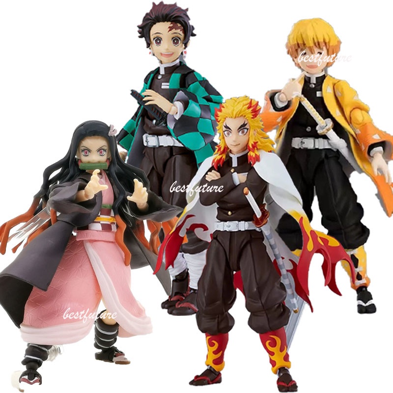 Demon Slayer Figma Zenitsu Agatsuma 522-DX Kamado Tanjiro 498-DX Nezuko ...