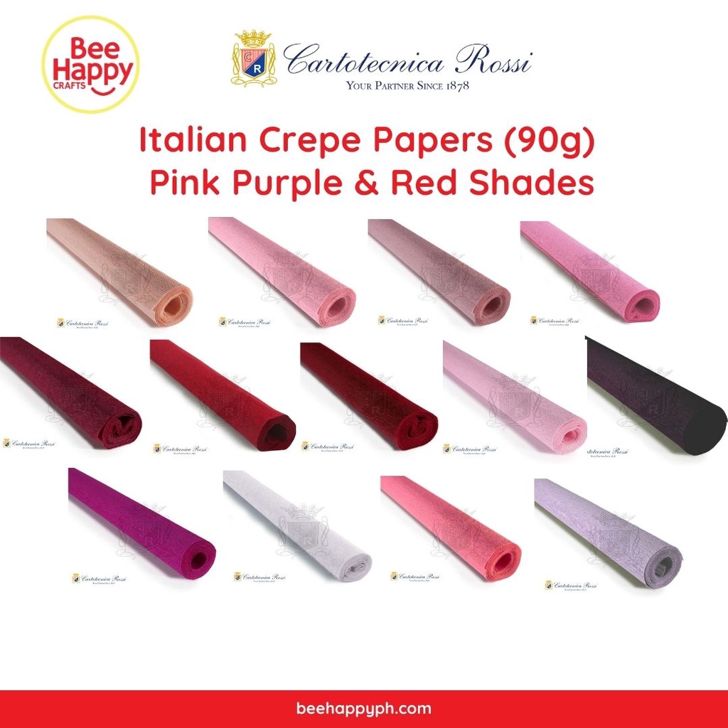 Cartotecnica Rossi Crepe Papers 90g (Pink, Purple & Red Shades)Full ...