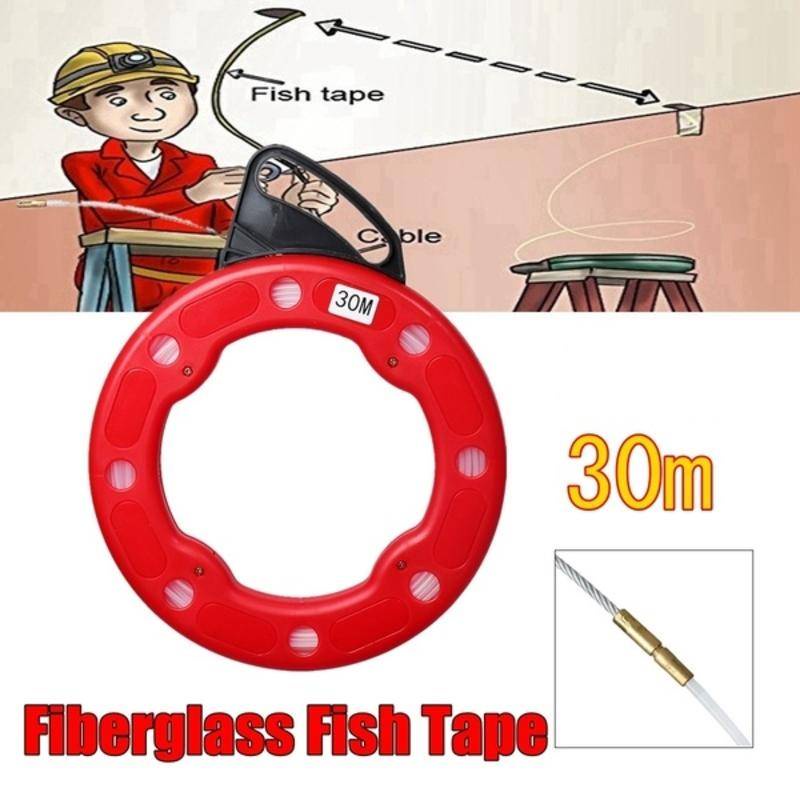30 Meters Cable Puller Fiberglass Fish Tape Reel Puller Conductive Wire ...