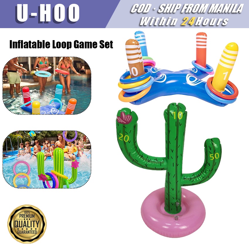 Inflatable Ring Toss Game Set Beach Toys Swimming Pool Toys For Kids ...