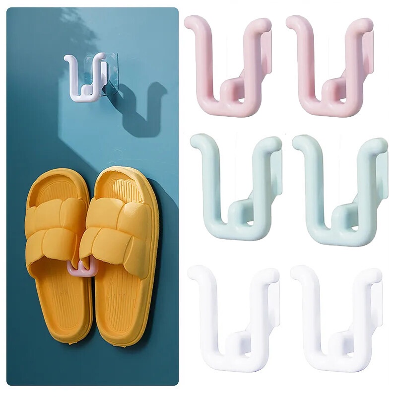 Slippers Rack Wall Mounted Bathroom Slipper HookDrying Rack | Shopee ...