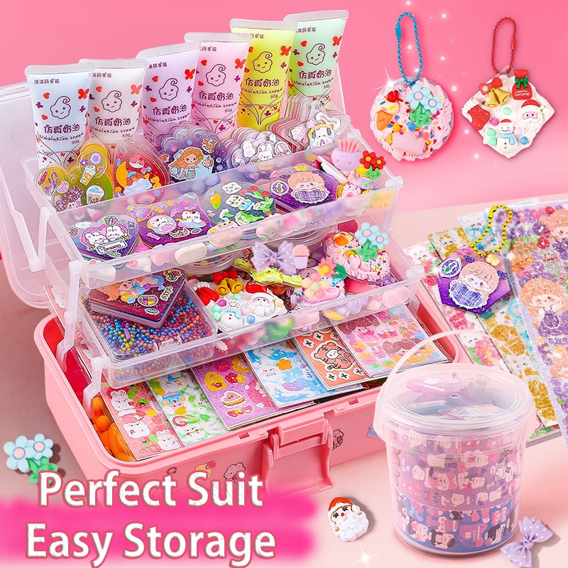 Journamm DIY Phone Case Cream Glue Guka Large Sticker Set Kids Collage ...