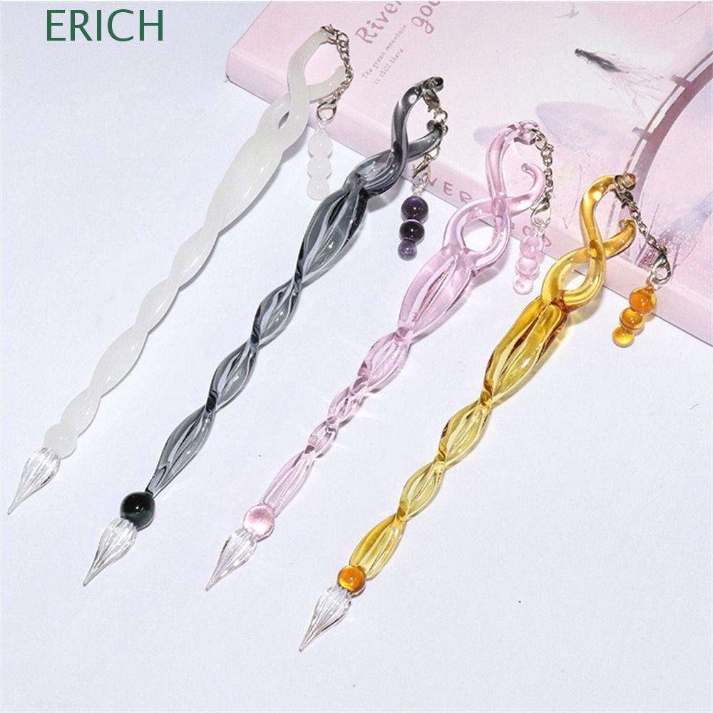 ERICH Glass Pen Calligraphy School Suppiles Signature Filling Ink Pen ...