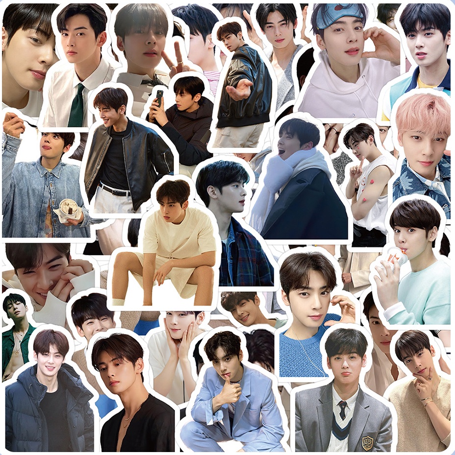 60PCS Kpop Idols Cha EunWoo Graffiti Stickers For Luggage Phone Case ...