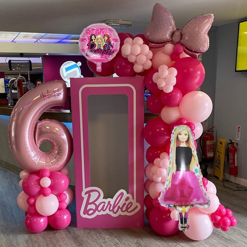 78pcs Pink Barbie Balloon Garland Arch 40inch Pink Number Balloons for ...