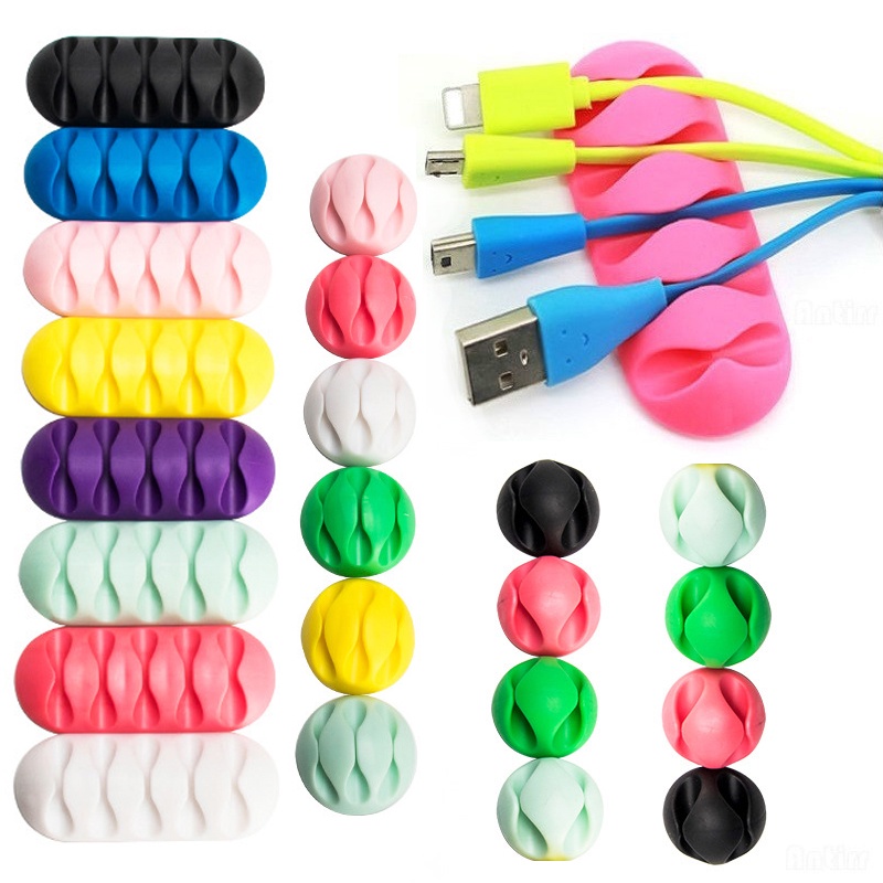 USB Charging Cable Clips Desk Tidy Organiser Wire Cord Holder ...