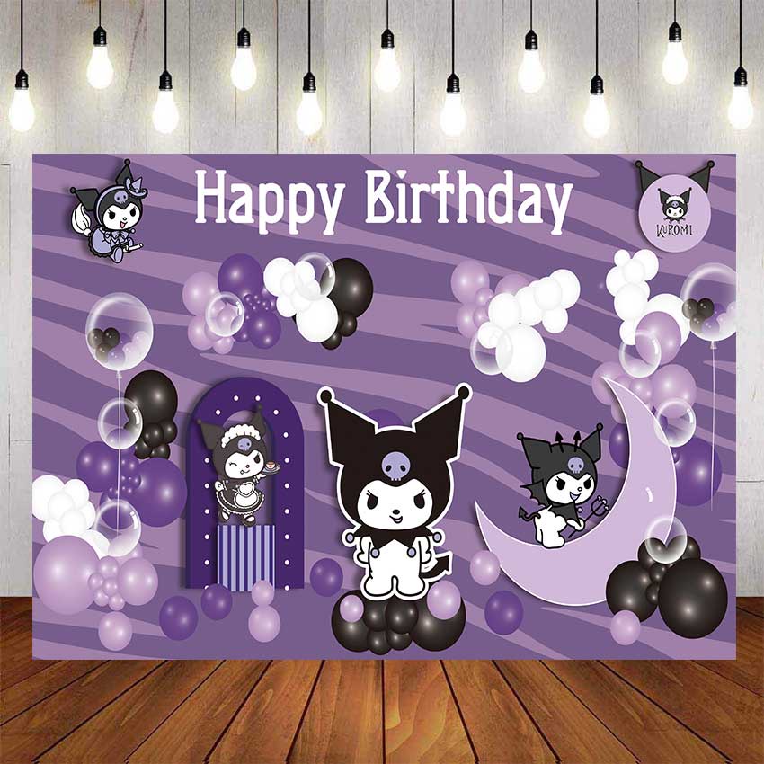 Demon Kuromi Birthday Backdrop For Photography Baby Shower Kids ...