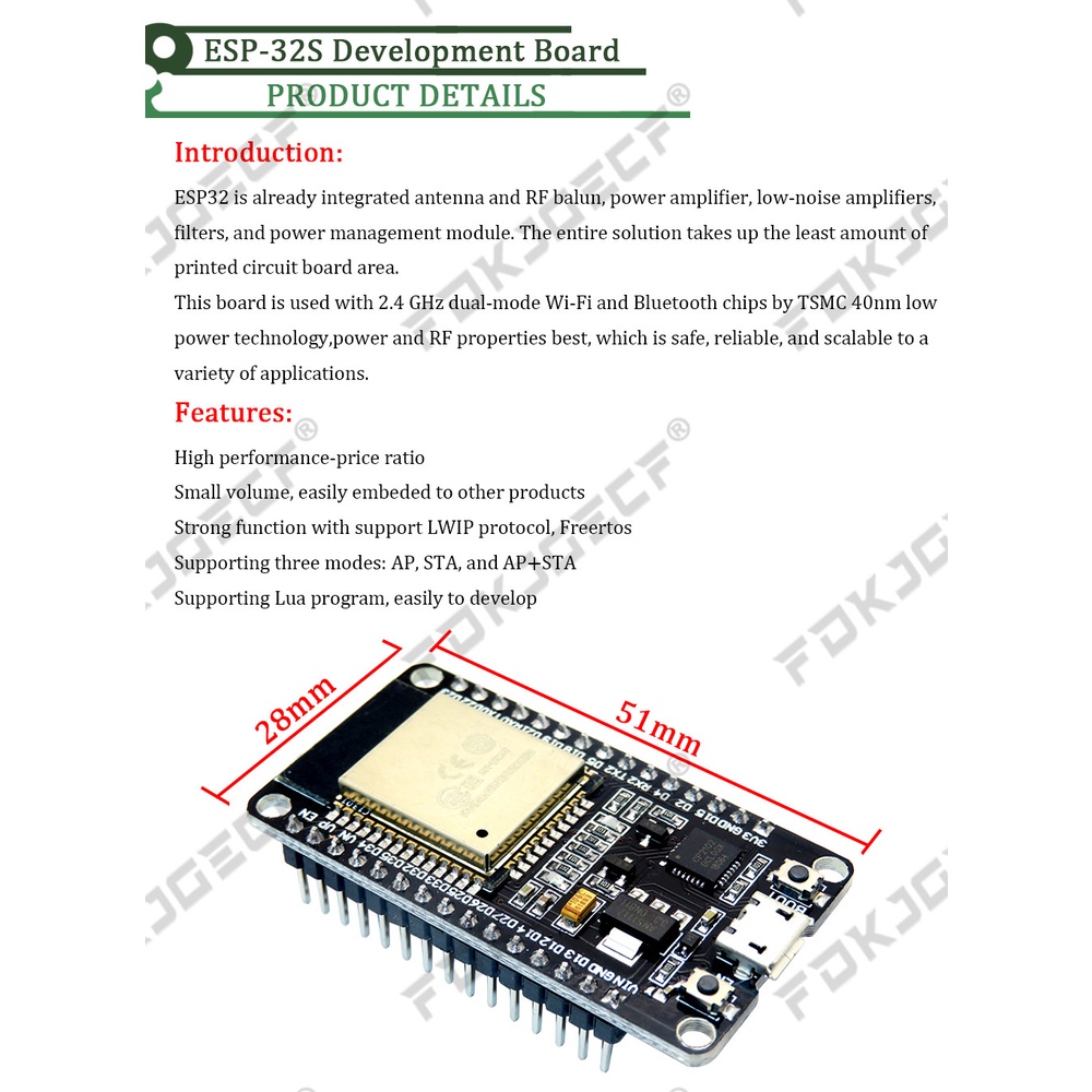 10PCS ESP32 Development Board WiFi+Bluetooth Ultra-Low Power ...