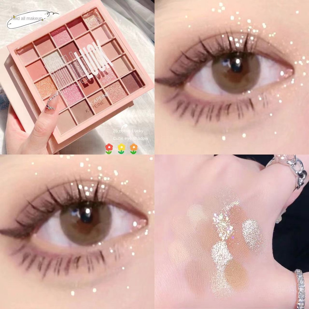 25 Colors Lucky Magic Cube Eye Shadow Pearl Matte Sequins Eye Shadow ...
