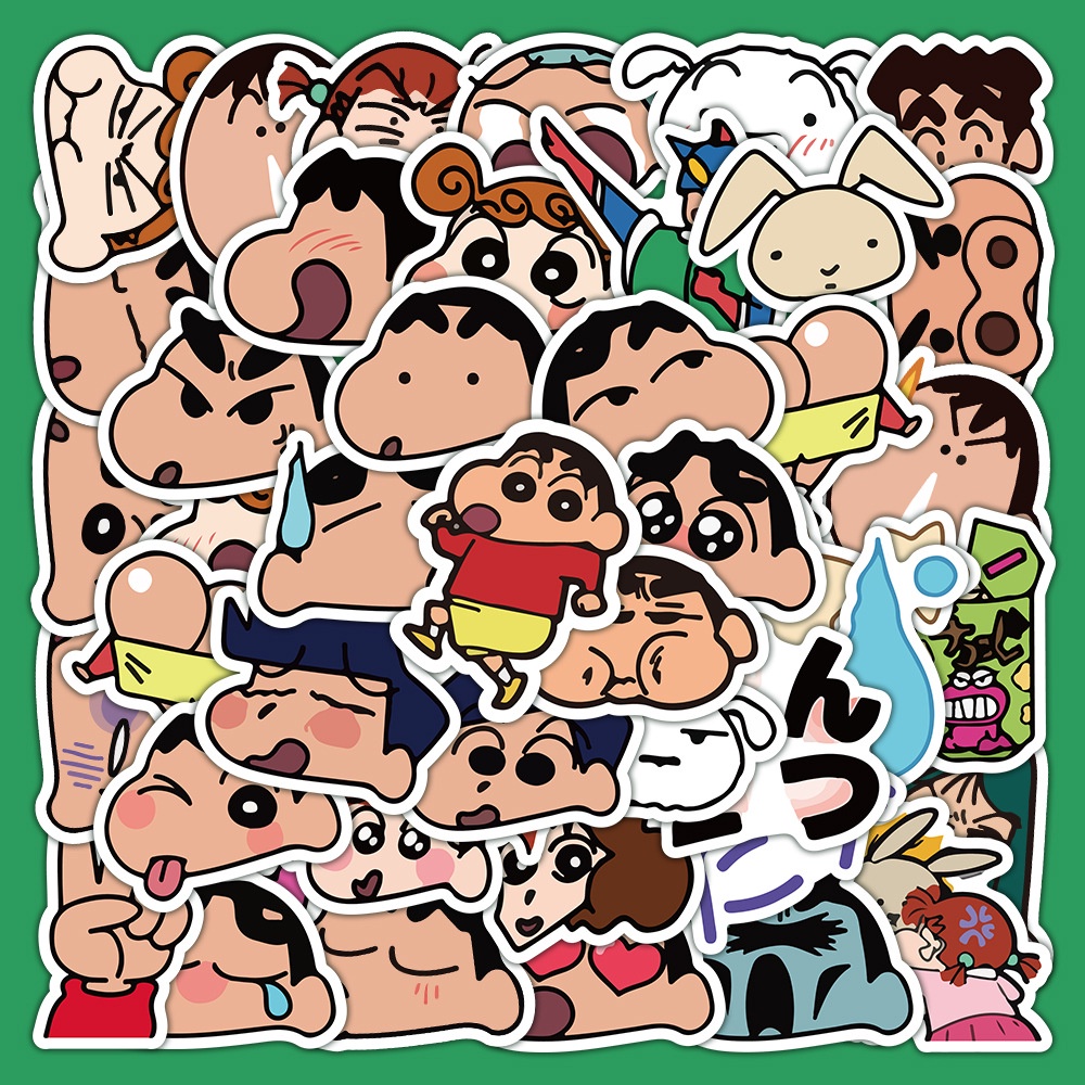 62Pcs Crayon Shin Chan Cute Stickers Decorative DIY Stickers | Shopee ...