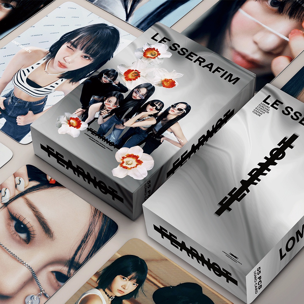 55pcs/box LE SSERAFIM UNFORGIVEN 1st Album Photocards Lomo Cards ...