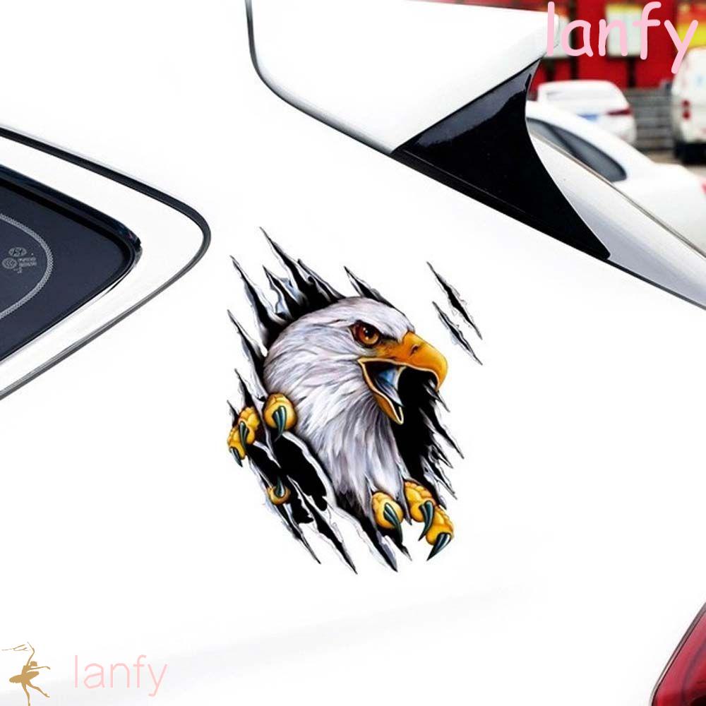 LANFY Universal 3D Simulation Sticker Waterproof Motorcycle Decal Eagle ...