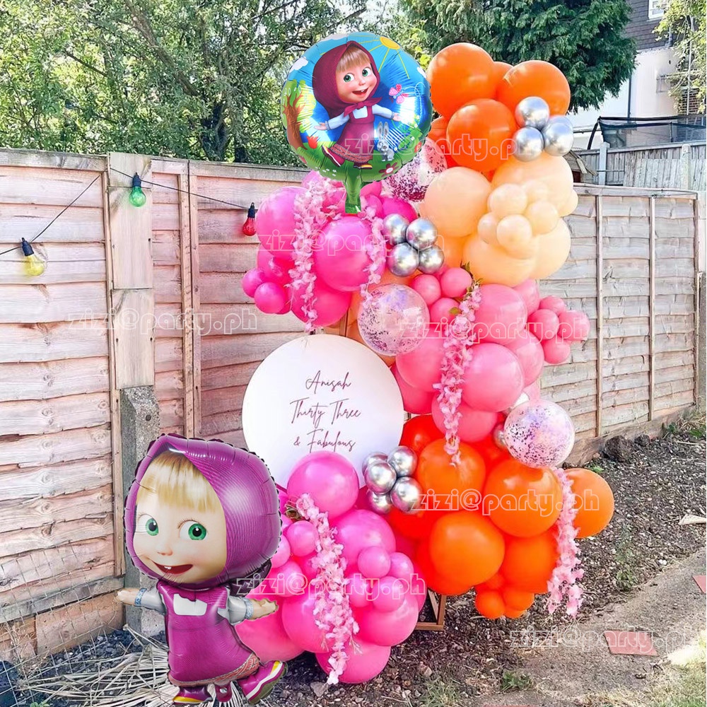 Masha and The Bear Birthday Ballons Decoration Cartoon Anime Foil ...