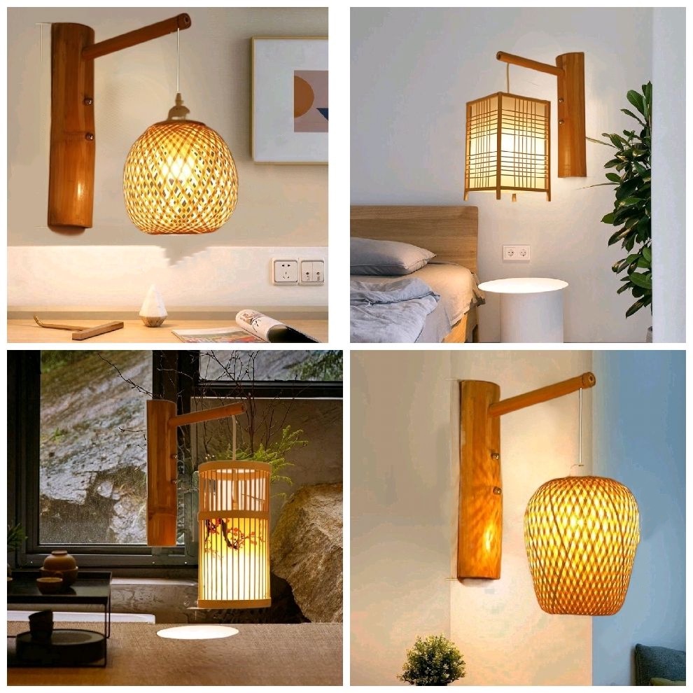 HQ Bamboo wall lamp Chinese style bamboo art lamp Japanese style wall ...